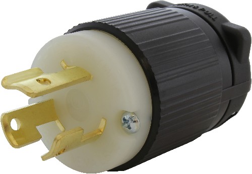 AC Connectors 15-Amp 250-Volt NEMA L6-15p 3-wire Grounding Light-duty Locking Plug, Black